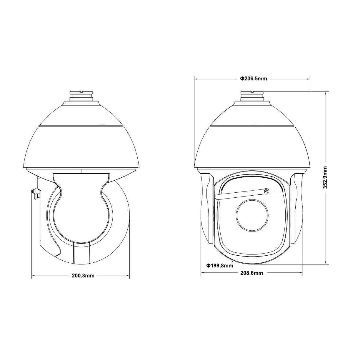 68X 2M Long range Laser IRW2S IR Wiper Starlight Speed Dome Camera ...